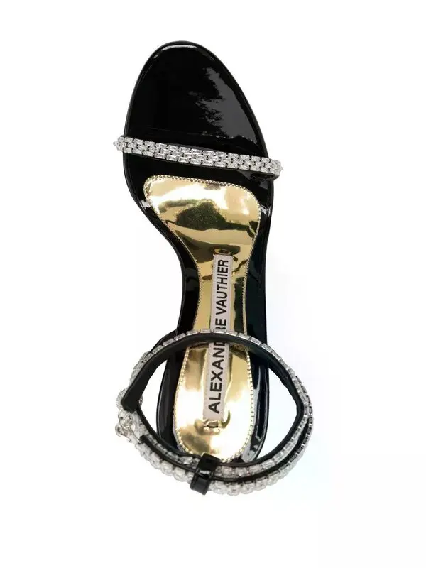 Alexandre Vauthier Crystal Embellished High Block Heel Sandals