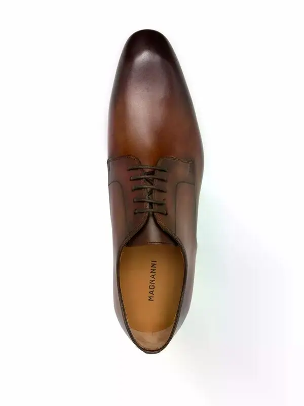 Magnanni Leather Derby Shoes - Brown