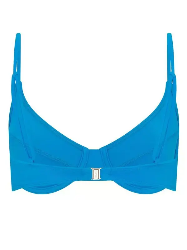 LET'S SWIM Wired Bralette Bikini Top - Blue