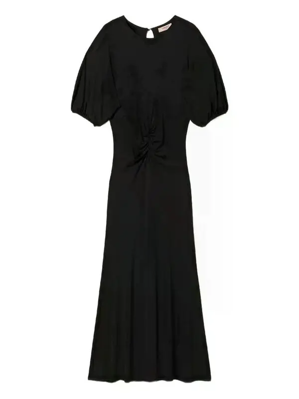 TWINSET Puff Sleeve Midi Dress - Black