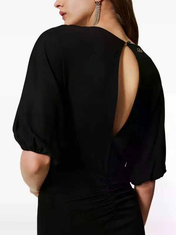 TWINSET Puff Sleeve Midi Dress