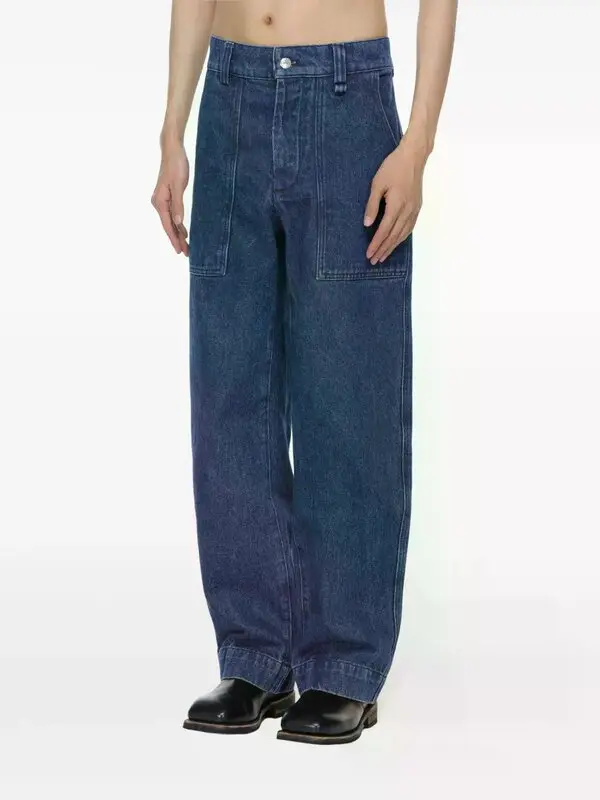 Maison Kitsuné Indigo Washed Denim Workwear Jeans