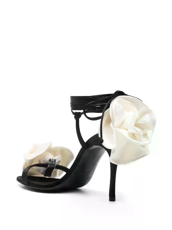 Magda Butrym 110mm Floral-appliqué Sandals - Black