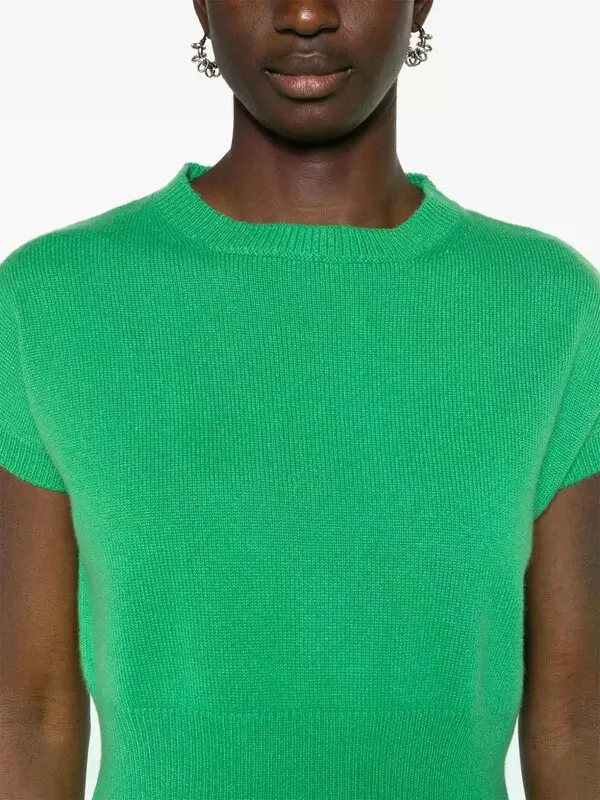 TEDDY CASHMERE Genova Cropped Knit Top - Green
