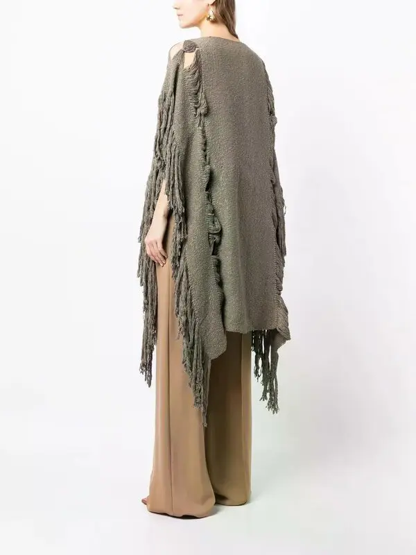 Voz Lace Fringe-detail Tunic - Brown