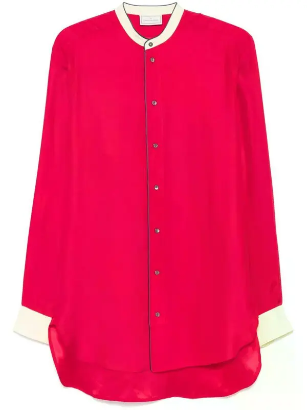 PIERRE-LOUIS MASCIA Silk Satin Shirt With Contrasting Details