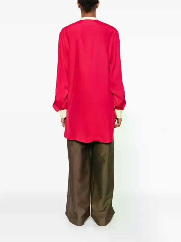 PIERRE-LOUIS MASCIA Silk Satin Shirt With Contrasting Details