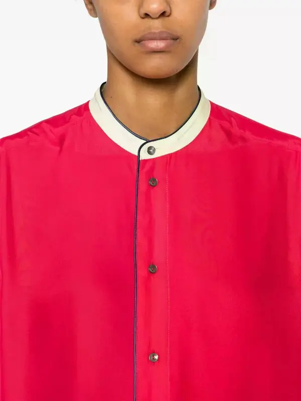 PIERRE-LOUIS MASCIA Silk Satin Shirt With Contrasting Details