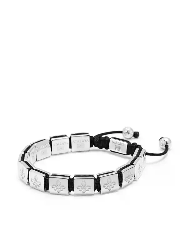 NIALAYA JEWELRY Engraved Beaded Bracelet