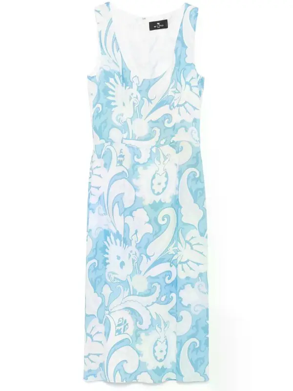 Etro Paisley-print Sleeveless Midi Dress