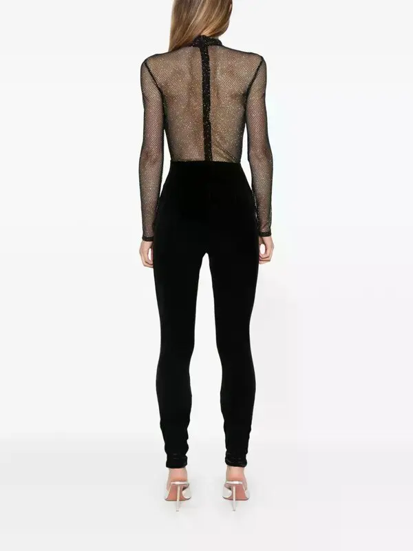 NISSA Velvet Jumpsuit With Metallic Threading