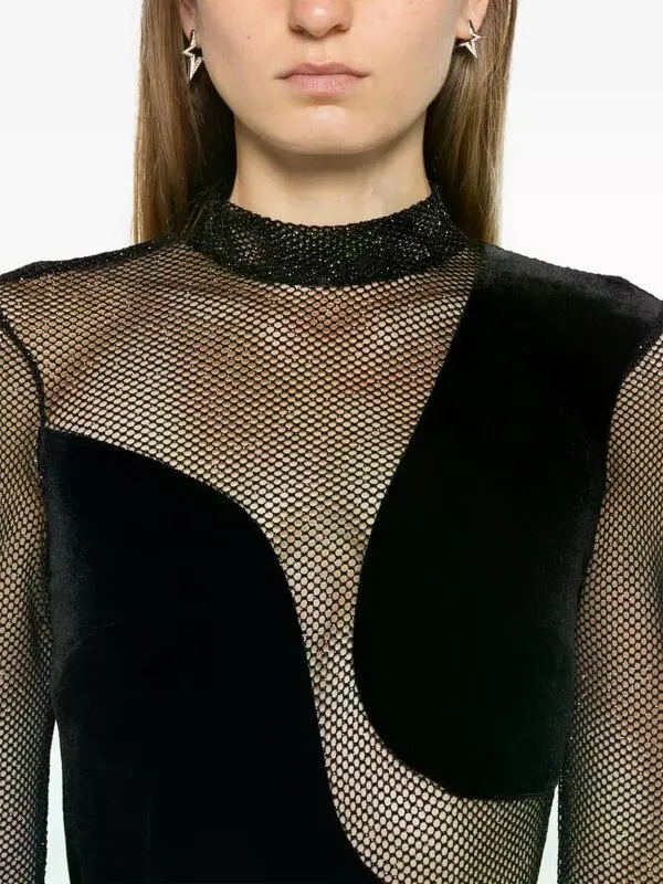 NISSA Velvet Jumpsuit With Metallic Threading