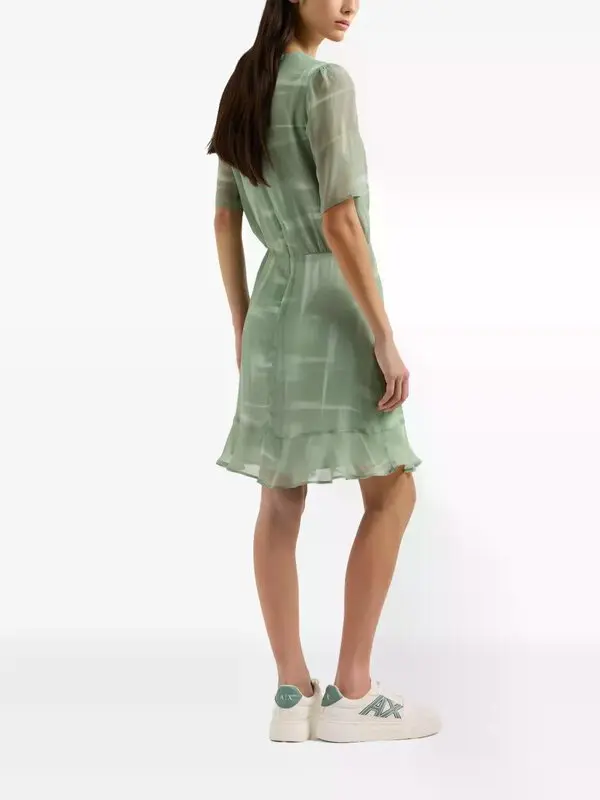 Armani Exchange Ruched V-neck Dress