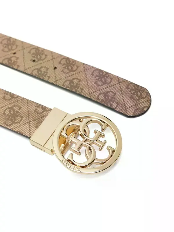 Guess Nolana Belt With Monogram Buckle - Neutrals