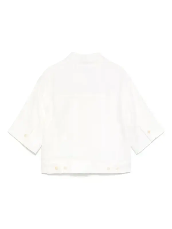 Max Mara Linen Shirt With Welt Pockets And Adjustable Straps