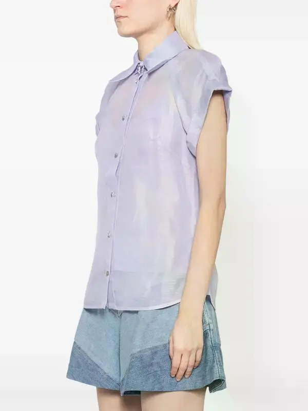 Zimmermann Crush Fitted Blouse Crystal Embellishment