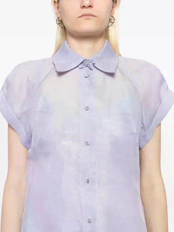 Zimmermann Crush Fitted Blouse Crystal Embellishment