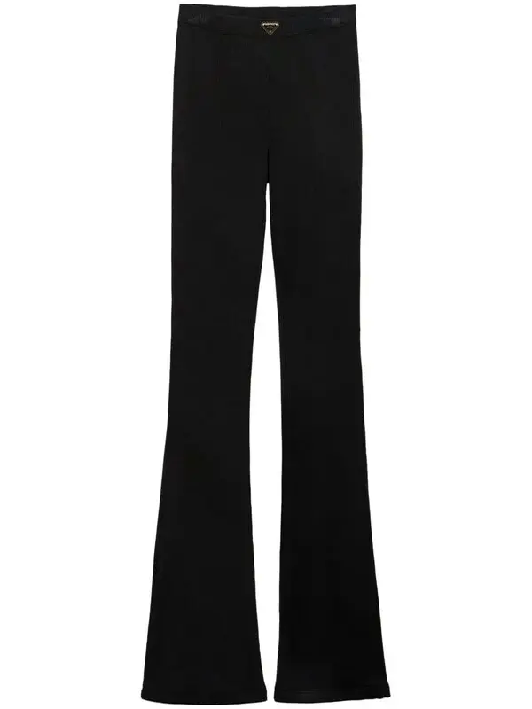 Prada Ribbed Flared Trousers - Black