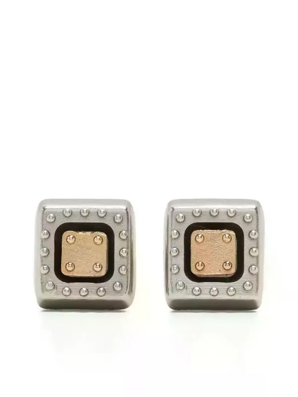 Ports 1961 Two-tone Square Earrings - Silver