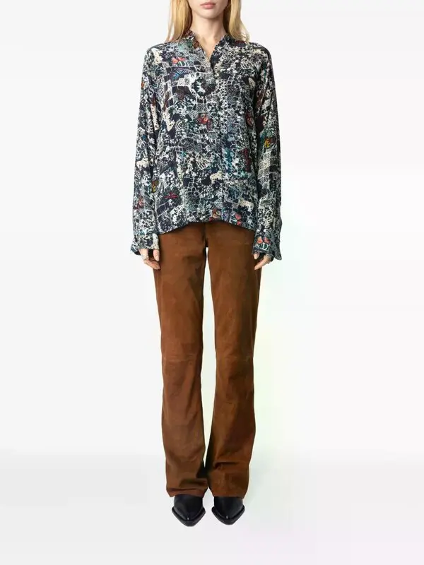 Zadig&Voltaire Truett Shirt With All-over Graphic Print - Black