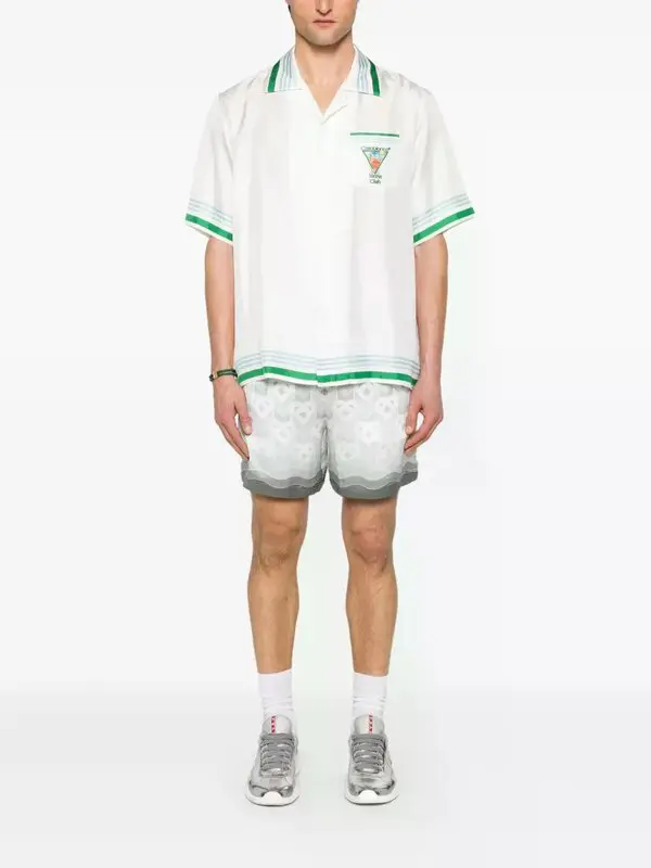 Casablanca Heart Monogram Silk Shorts - Grey