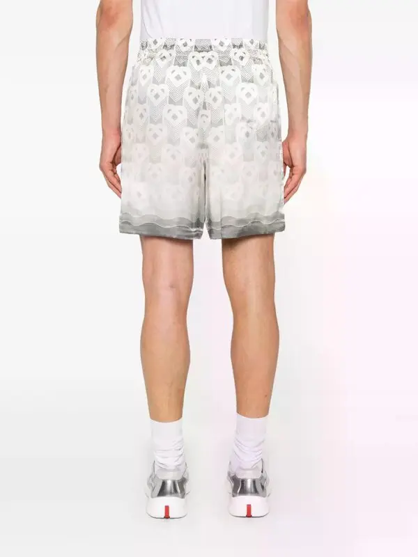 Casablanca Heart Monogram Silk Shorts - Grey