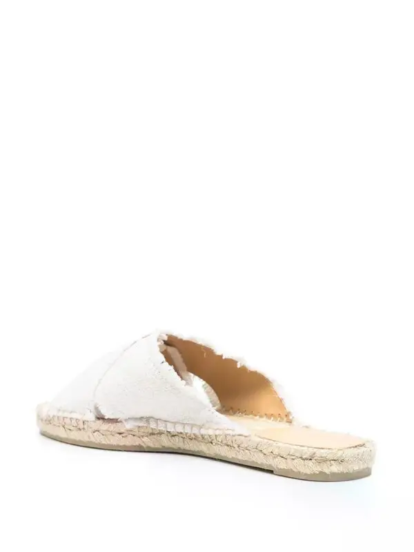 CastaÑer Palmera Flat Espadrilles With Metallic Threading - White