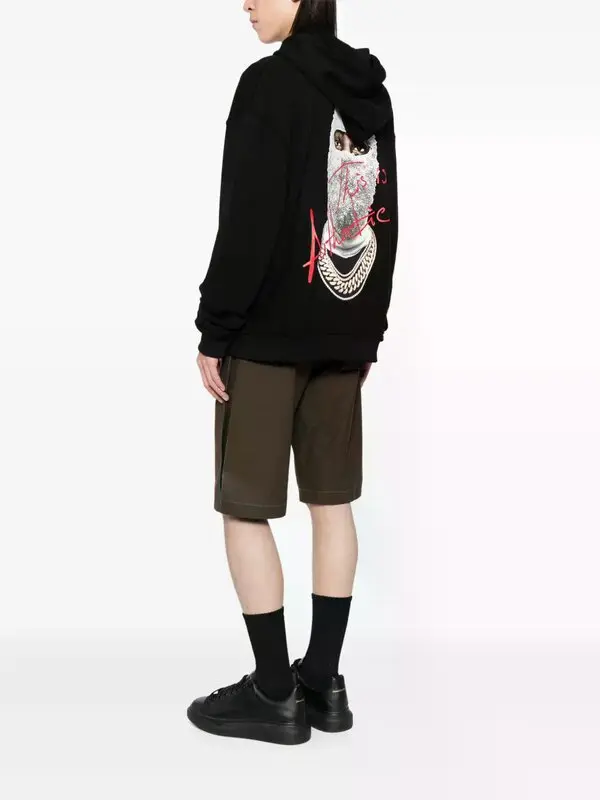 IH NOM UH NIT Cotton Hoodie With Graphic Print - Black