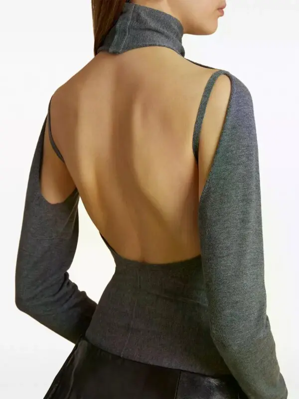 Khaite The Marlowe Merino Wool Cut-out High Neck Sweatshirt