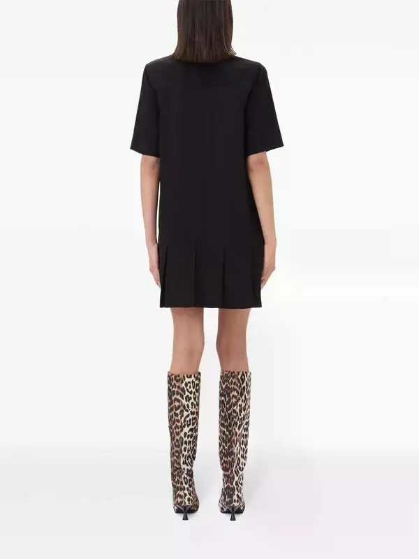 GANNI Embellished Collar Twill Mini Dress