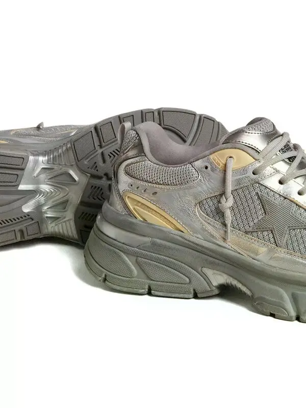 GOLDEN GOOSE Lightstar Metallic Lace-up Sneakers - Grey