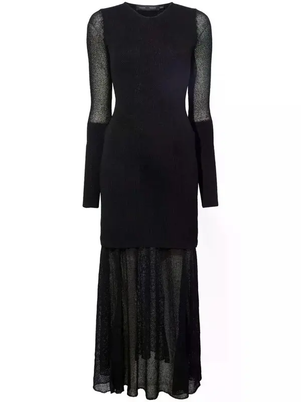 Proenza Schouler Anita Fine-knit Maxi Dress - Black