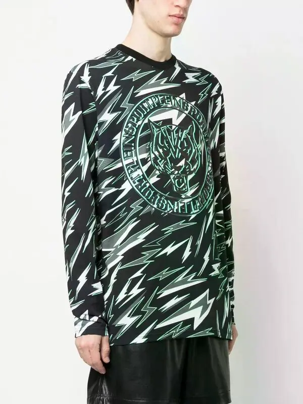 PLEIN SPORT Lightning Print T-shirt - Black