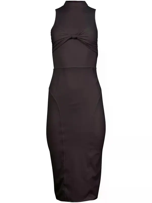 FLEUR DU MAL Knot-detail Jersey Midi Dress - Black