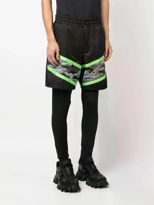 PLEIN SPORT Camouflage-print Layered Legging