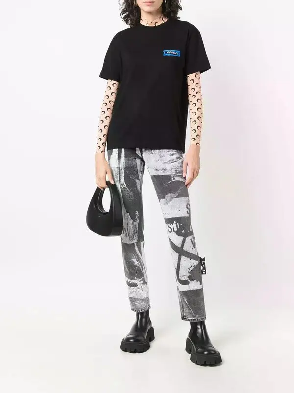 Off-White X Pablo Tomek High-waisted Tapered Leg Trousers - Black