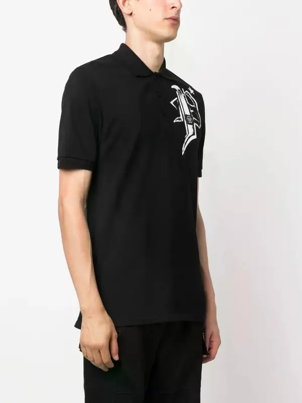 Philipp Plein Skull & Bones Jersey Polo Shirt