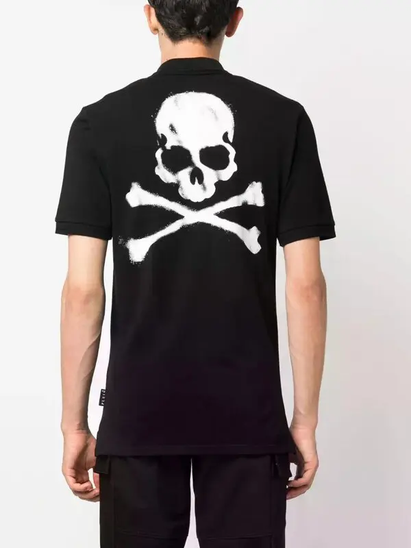 Philipp Plein Skull & Bones Jersey Polo Shirt