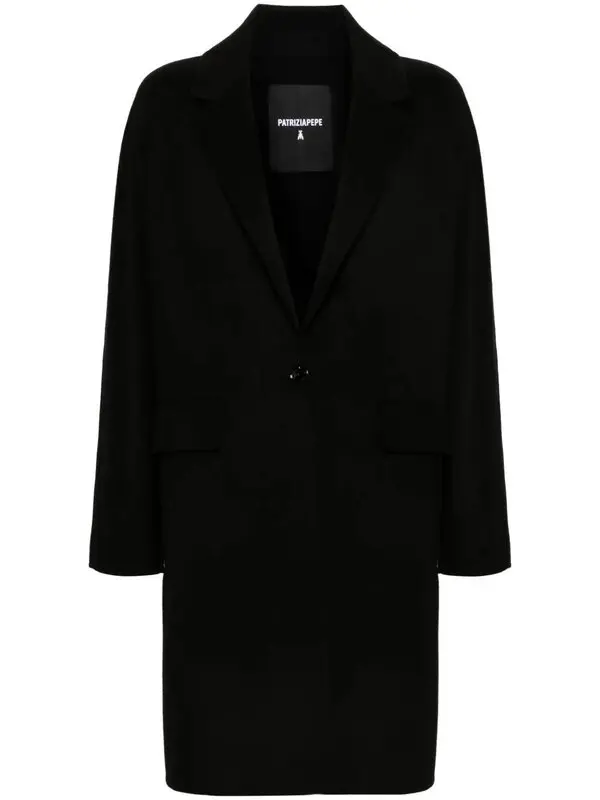 Patrizia Pepe Mid-length Felted Coat - Black