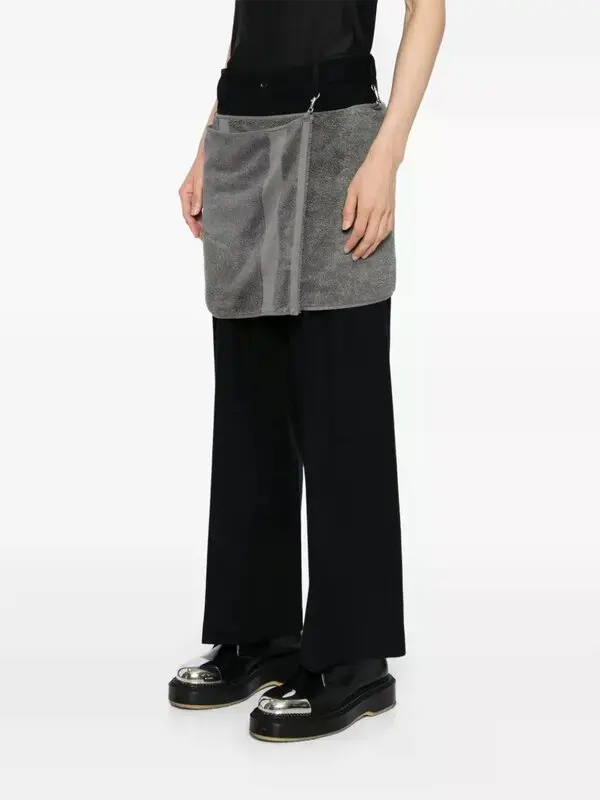 DOUBLET Felted Finish Wool-cashmere Blend Trousers With Detachable Towel Detail