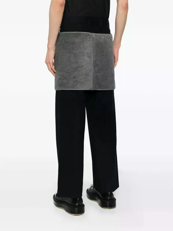 DOUBLET Felted Finish Wool-cashmere Blend Trousers With Detachable Towel Detail