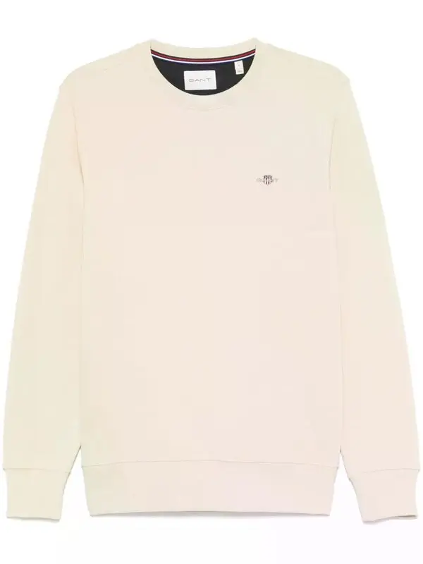 Gant Shield-motif Crew-neck Sweatshirt - Neutrals