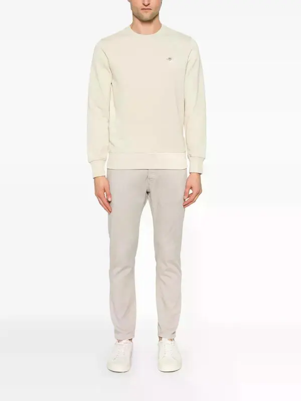 Gant Shield-motif Crew-neck Sweatshirt - Neutrals