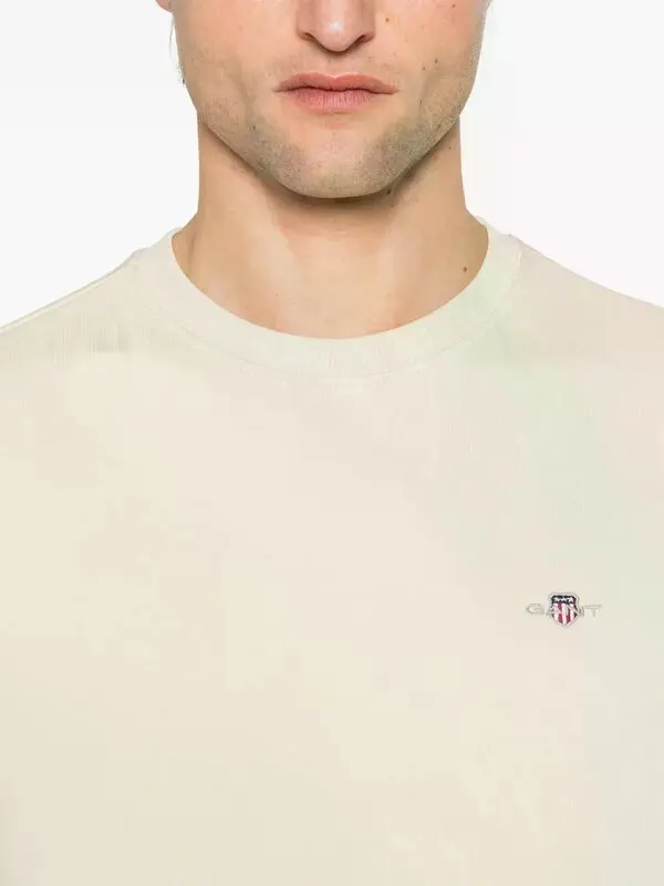 Gant Shield-motif Crew-neck Sweatshirt - Neutrals