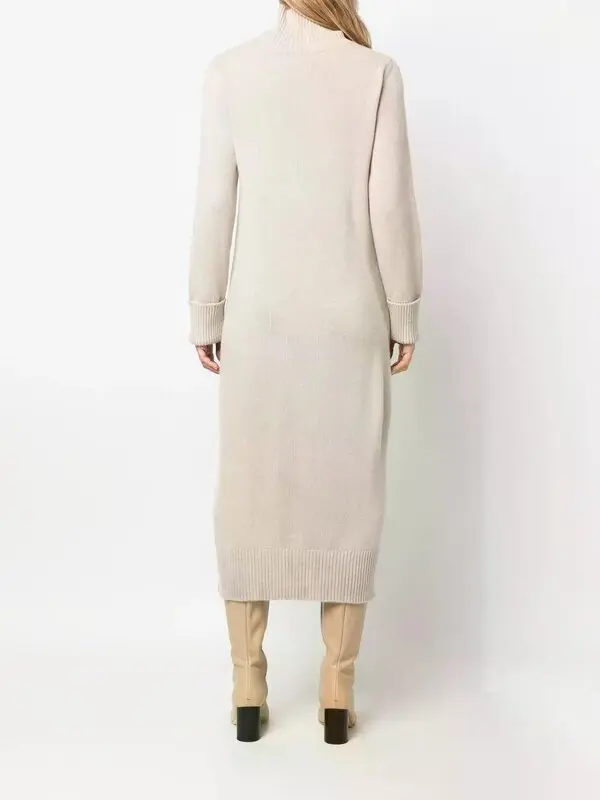 Eleventy Funnel-neck Knitted Midi Dress