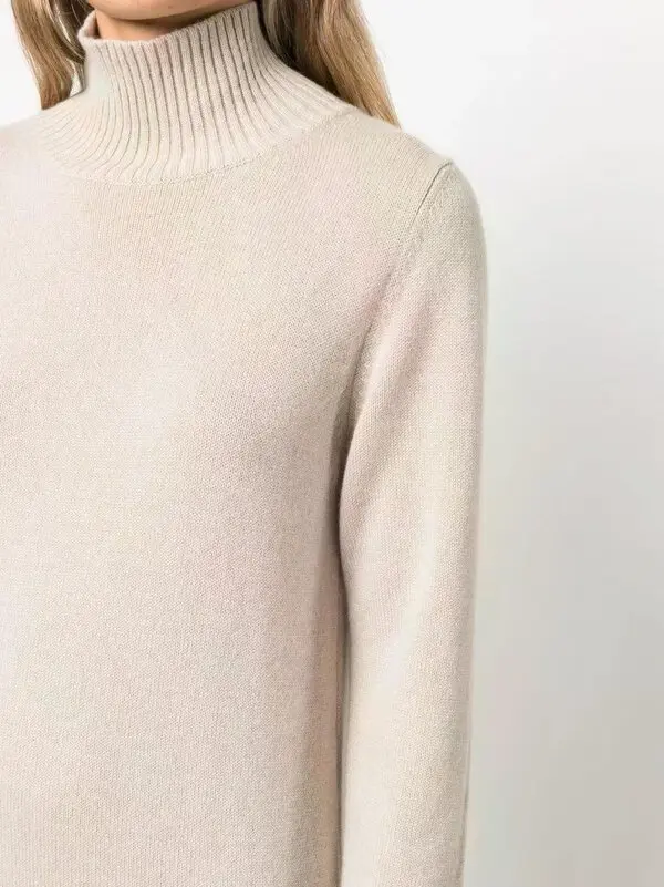 Eleventy Funnel-neck Knitted Midi Dress