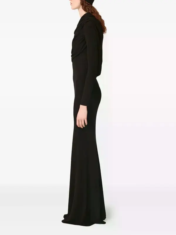 FFORME Asymmetric Neck Long Sleeve Gown