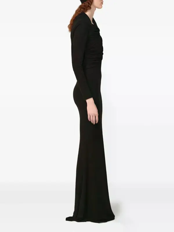 FFORME Asymmetric Neck Long Sleeve Gown
