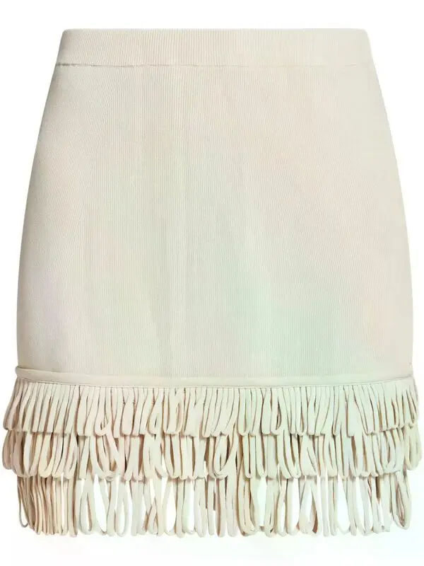 SIMONMILLER Albers Mini Skirt With Fringed Hem - Neutrals