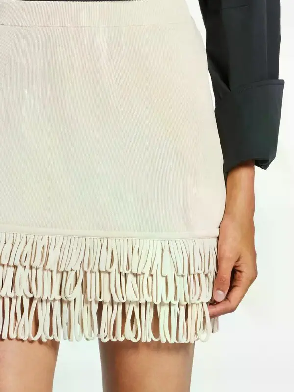 SIMONMILLER Albers Mini Skirt With Fringed Hem